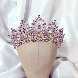 Baroque Violet Purple Tiara With Gold, Victorian Purple Gold Tiara ...