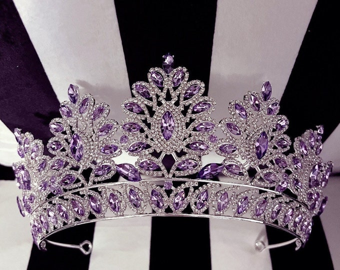 Baroque Purple Tiara, Victorian Purple Silver Tiara, Renaissance Tiara ...