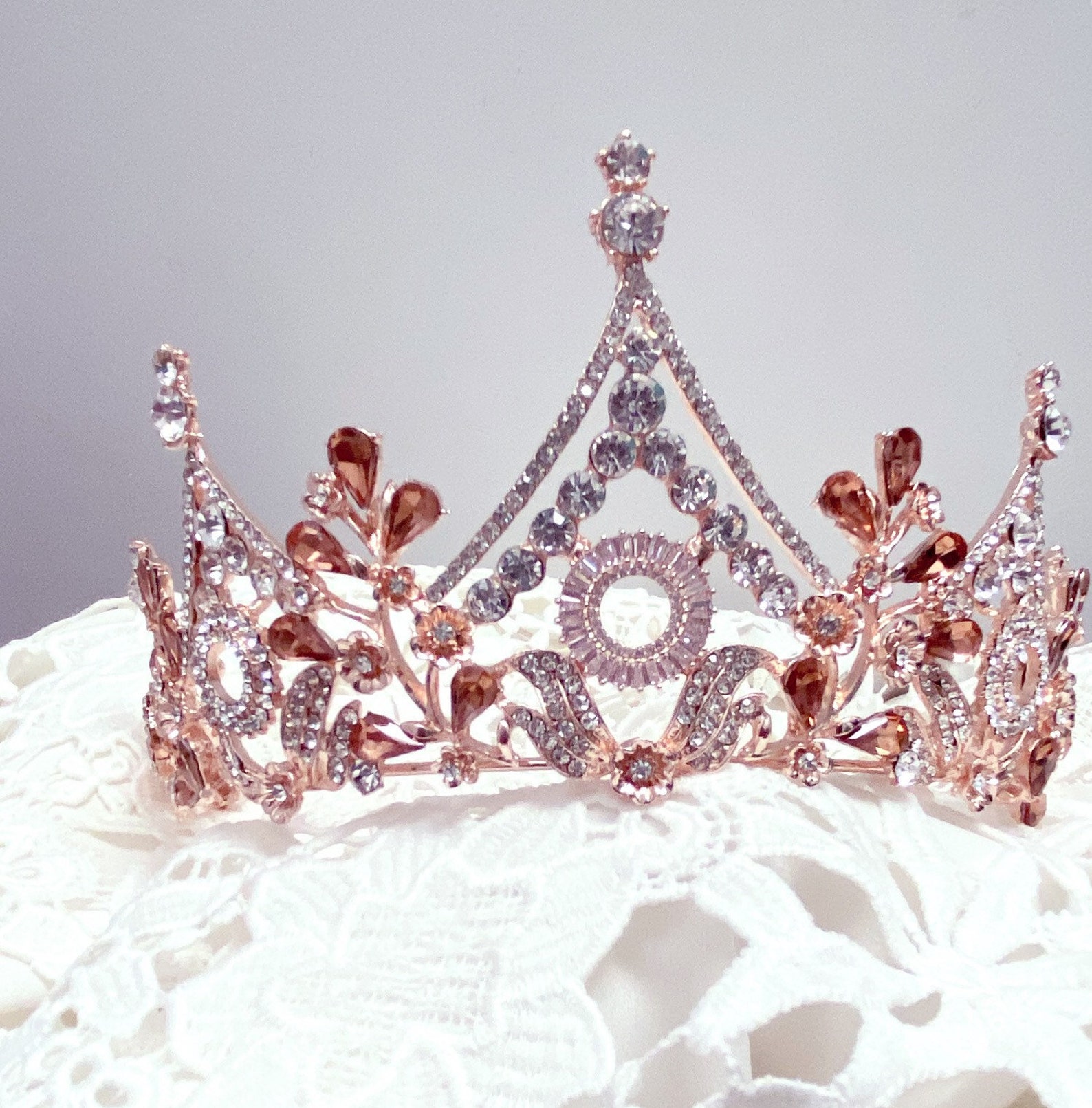 Rose Gold Tiara,bridal Rose Gold Tiara,bridal Headpiece,rose Gold ...