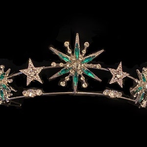 Silver Star Tiara, Gold Star Tiara, Celestial Crown, Star Crystal ...