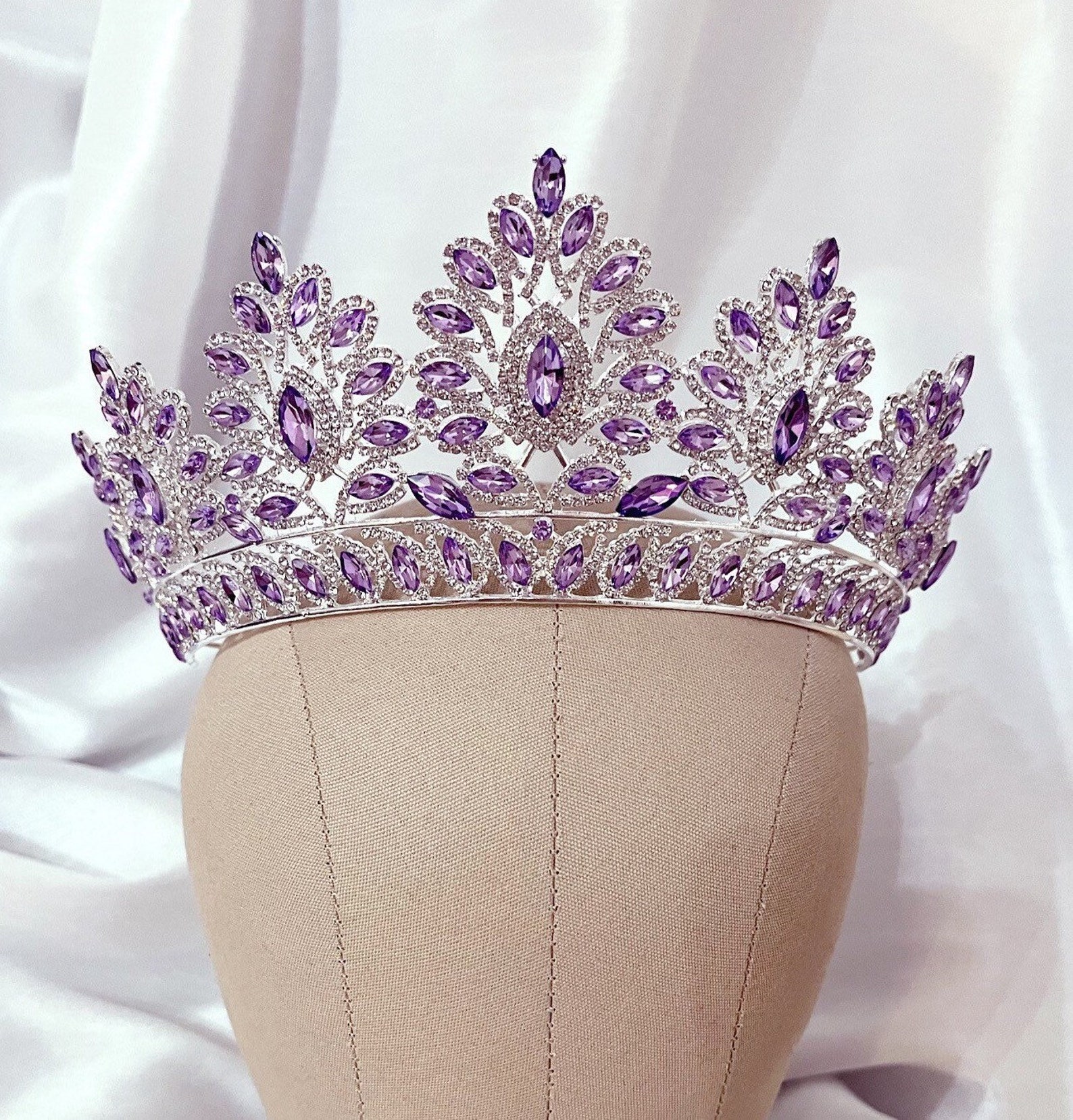 Baroque Purple Tiara, Victorian Purple Silver Tiara, Renaissance Tiara ...
