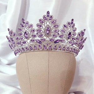 Baroque Purple Tiara, Victorian Purple Silver Tiara, Renaissance Tiara ...