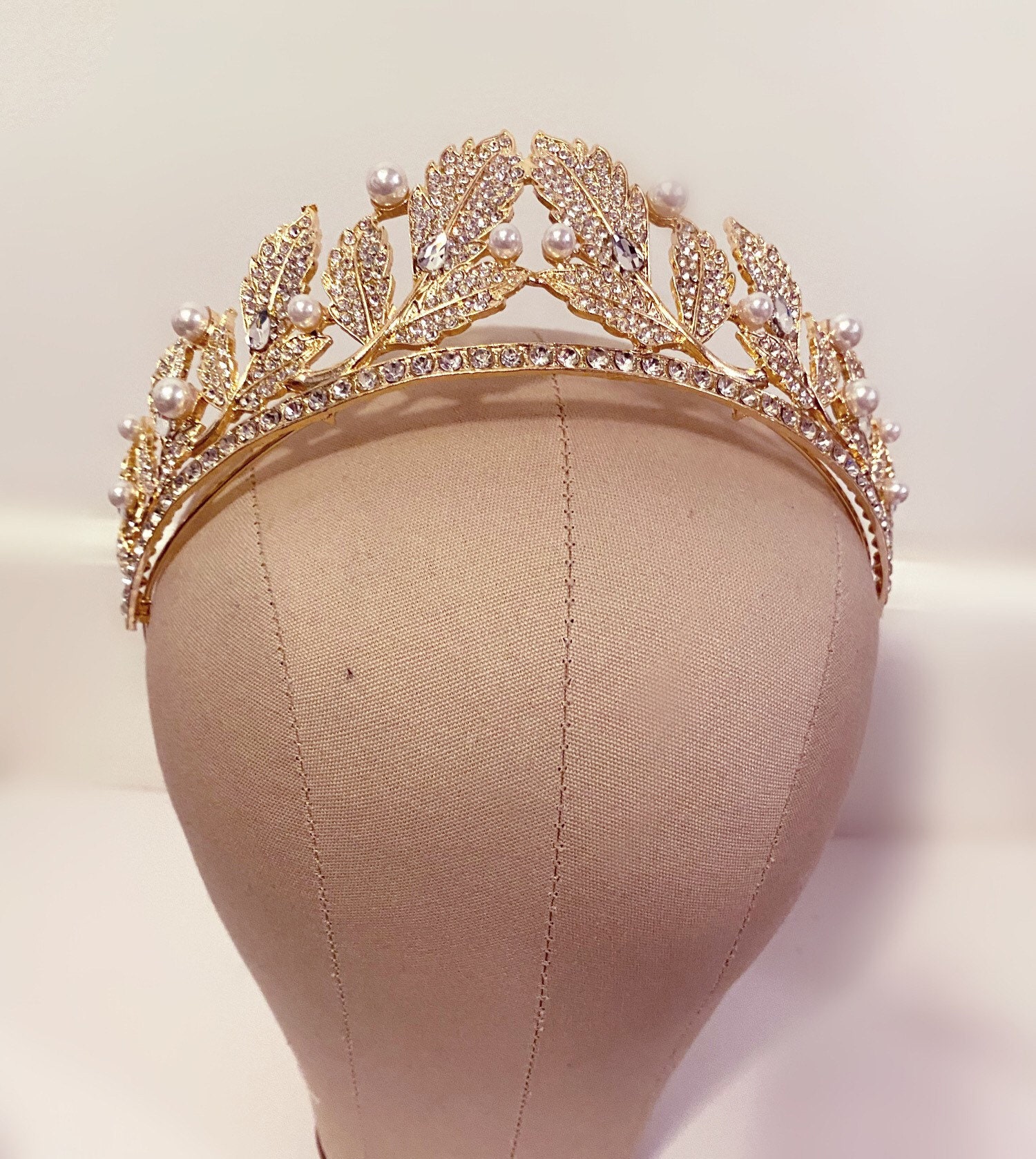 Gold Leaf Tiara Goddess Gold Crownpearl Gold Tiara Gold - Etsy