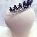 Baroque Navy Blue Victorian Crown, Navy Blue Tiara, Royalty Crown, Anna ...