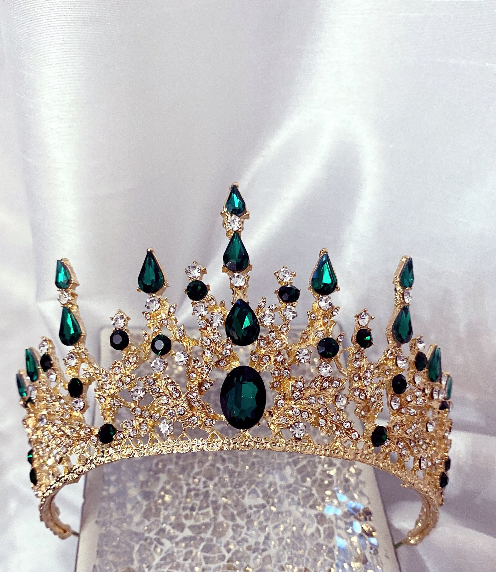 Blue Crystal Baroque Crownvictorian Sapphire Tiara Blue - Etsy