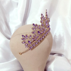Baroque Violet Purple Tiara With Gold, Victorian Purple Gold Tiara ...