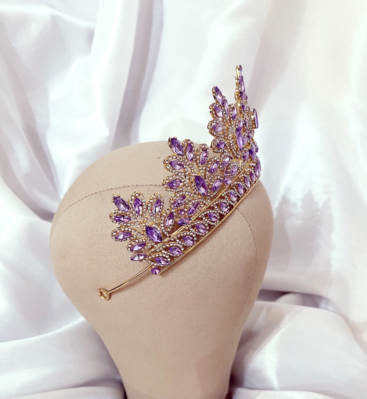 Baroque Violet Purple Tiara With Gold Victorian Purple Gold - Etsy