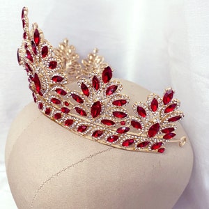Ruby Red Crystal Victorian Crown: Queen of Hearts Tiara - Etsy