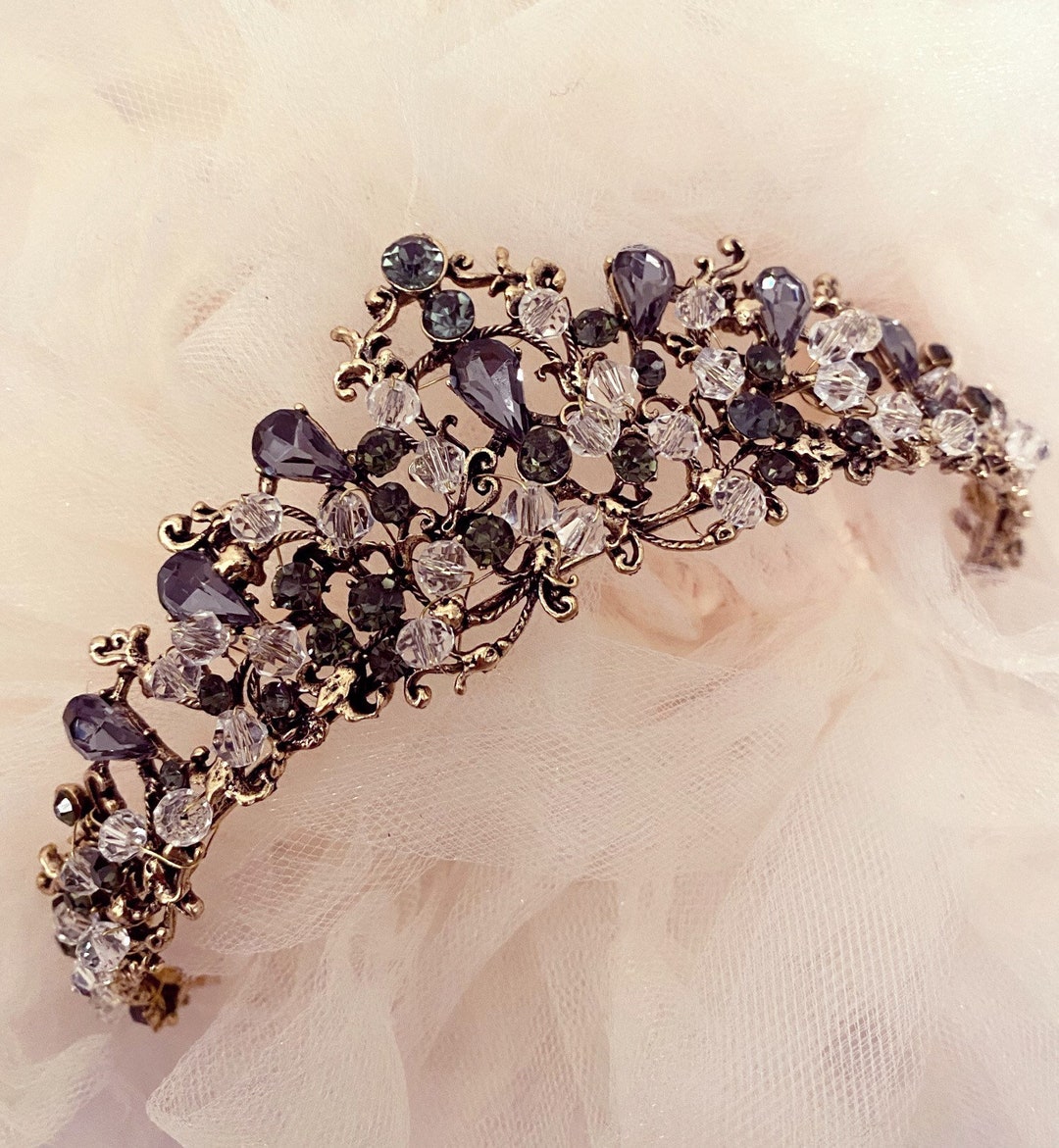 Renaissance Victorian Crown, Antique Gold Tiara, Vintage Inspired Crown ...