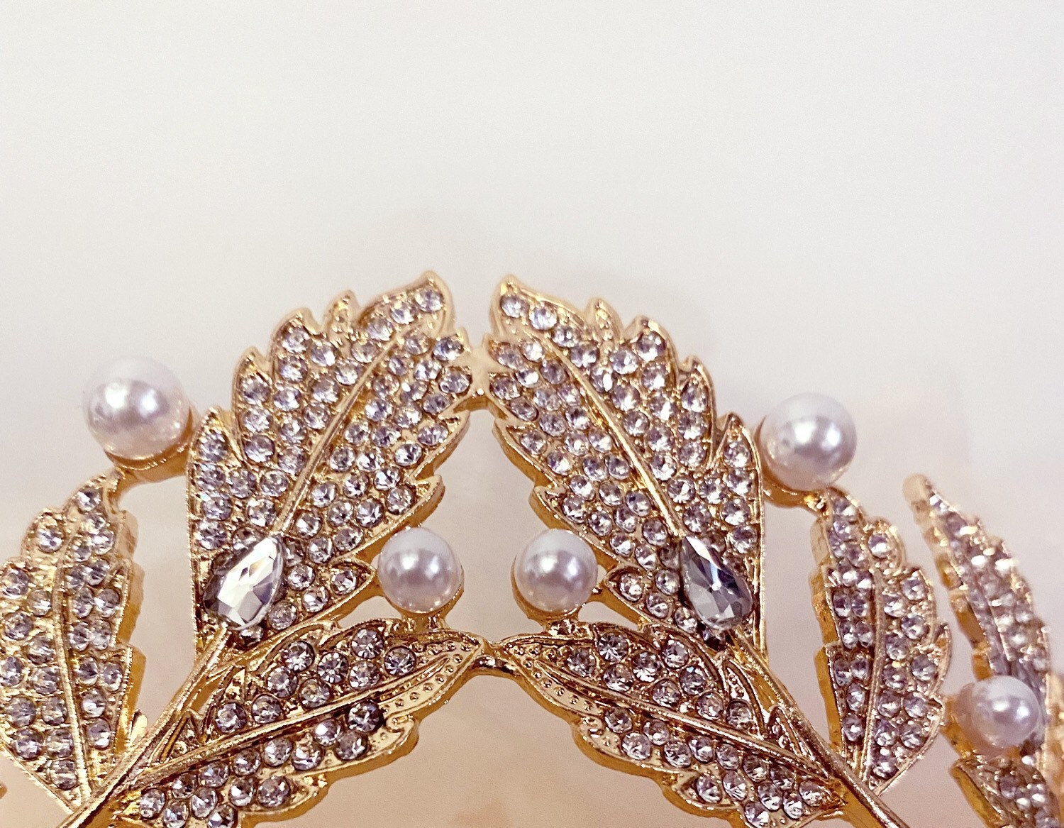 Gold Leaf Tiara Goddess Gold Crownpearl Gold Tiara Gold - Etsy