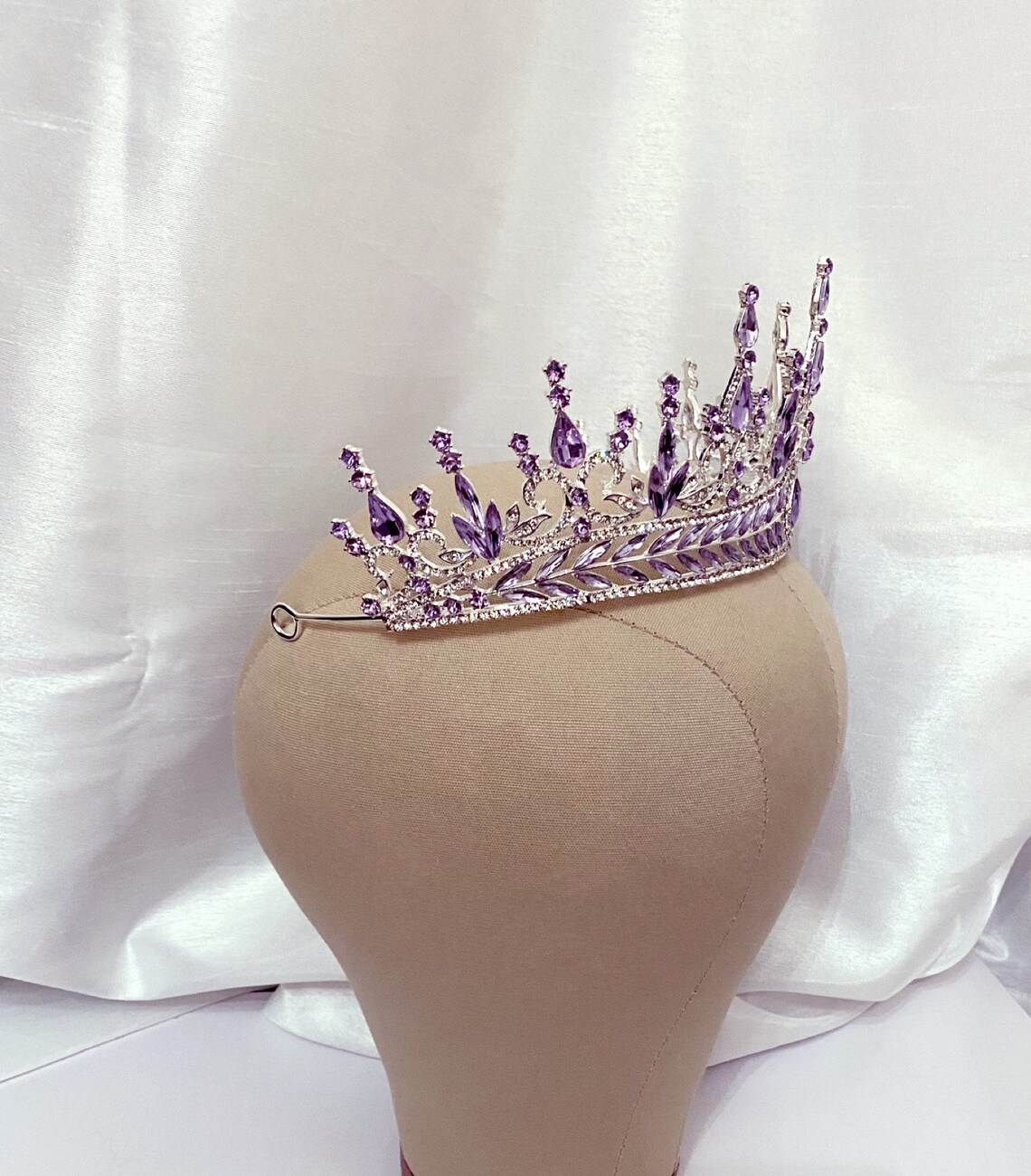 Purple Rhinestone Tiara Victorian Purple Silver Tiara - Etsy