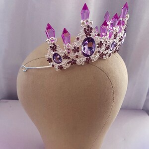 Purple Crystal Crown, Purple Crystal Tiara, Pageant Crown, Princess ...