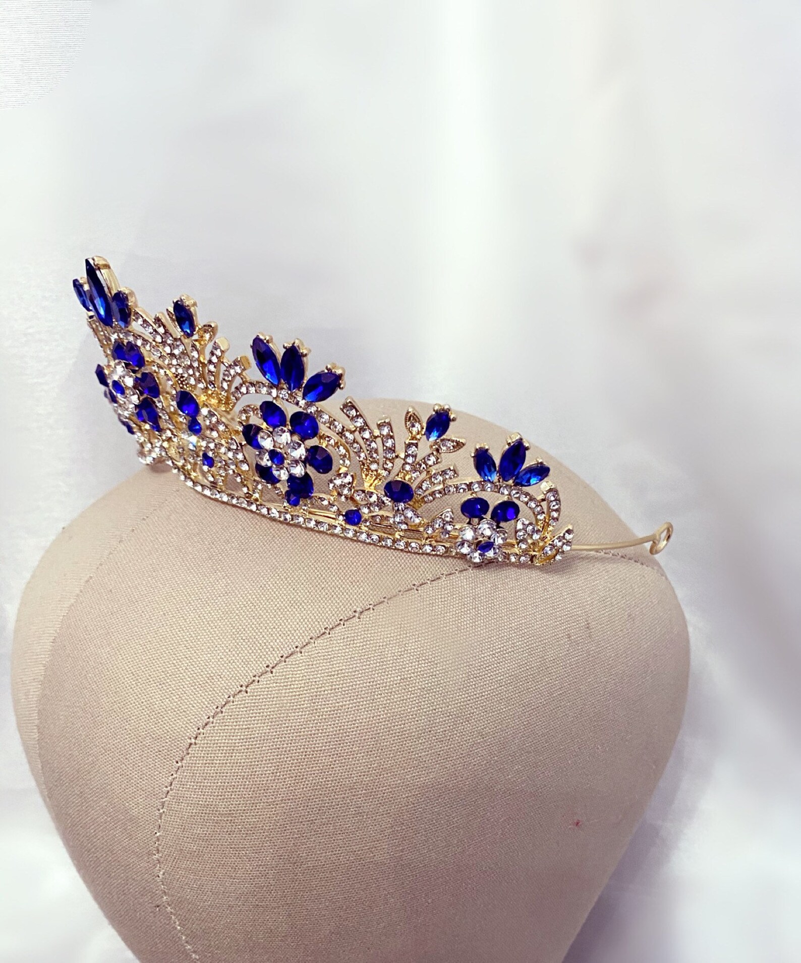 Blue and Gold Crystal Crown Victorian Sapphire Crown Blue - Etsy