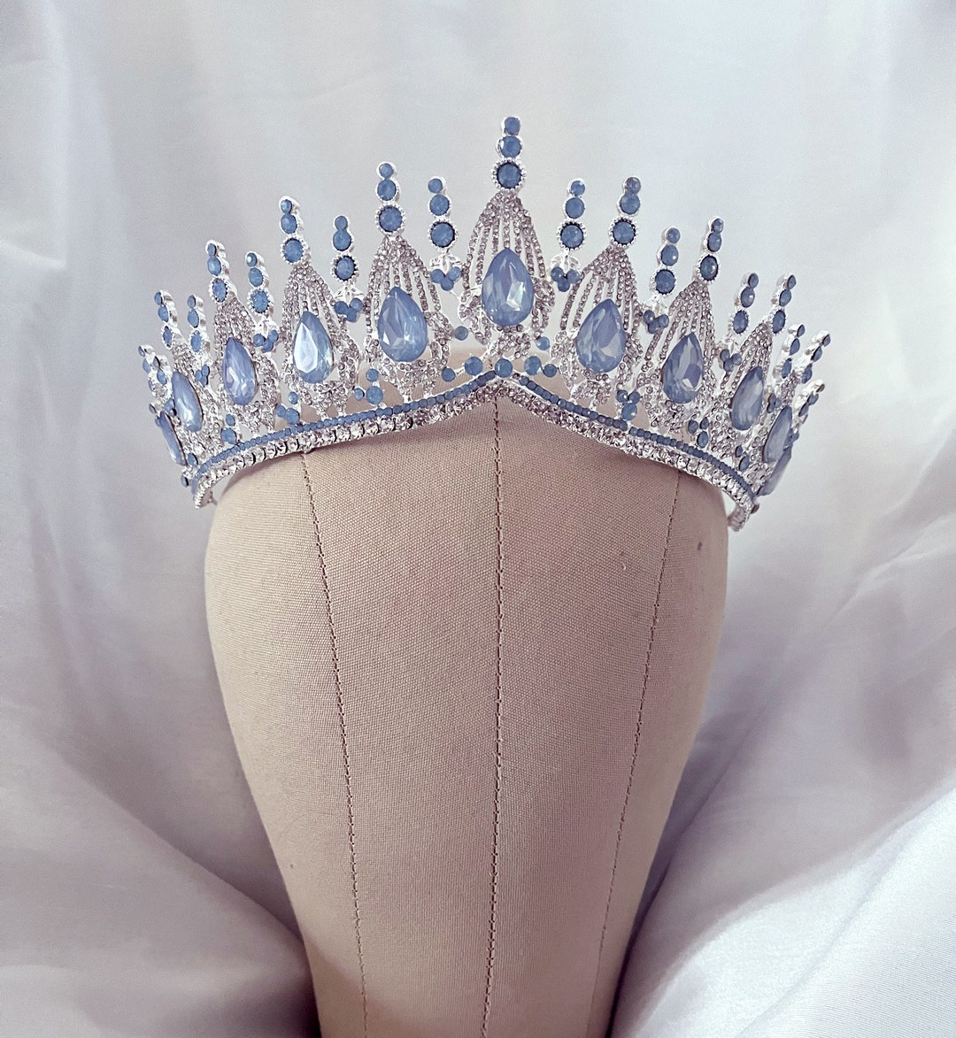 Periwinkle Blue Crystal Crown, Baby Blue Crystal Tiara, Pageant Crown ...