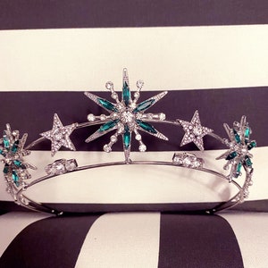 Silver Star Tiara, Gold Star Tiara, Celestial Crown, Star Crystal ...