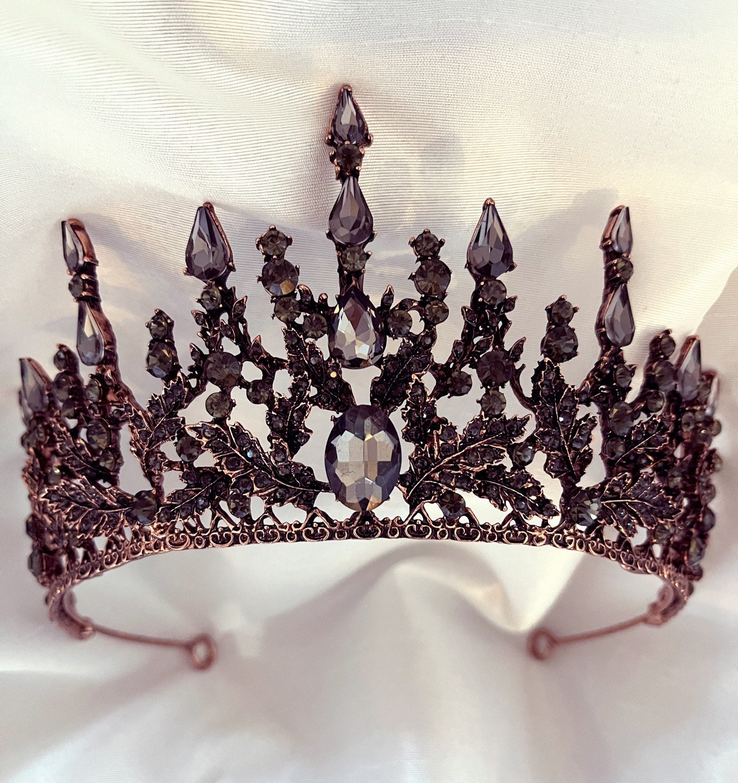Victorian Black Crown, Antique Copper Tiara, Vintage Inspired Crown ...