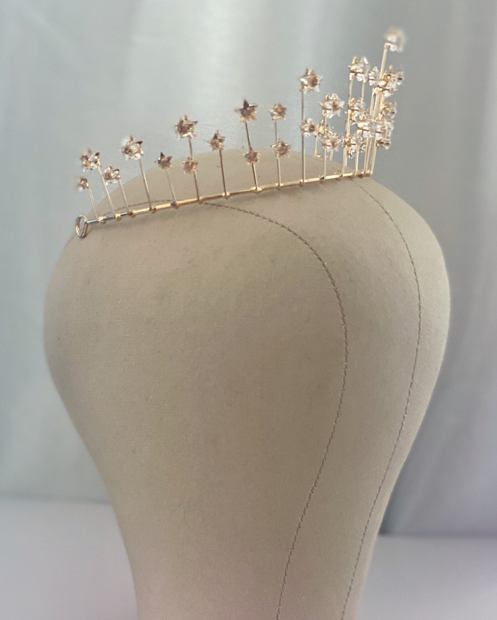 Star Tiara,celestial Crystal Crown,star Crystal Gold Tiara, Bridal Star ...