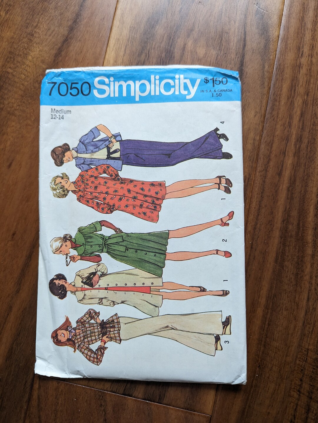 Vintage Simplicity 7050 70s Dress and Top Sewing Pattern (size 12/14 ...