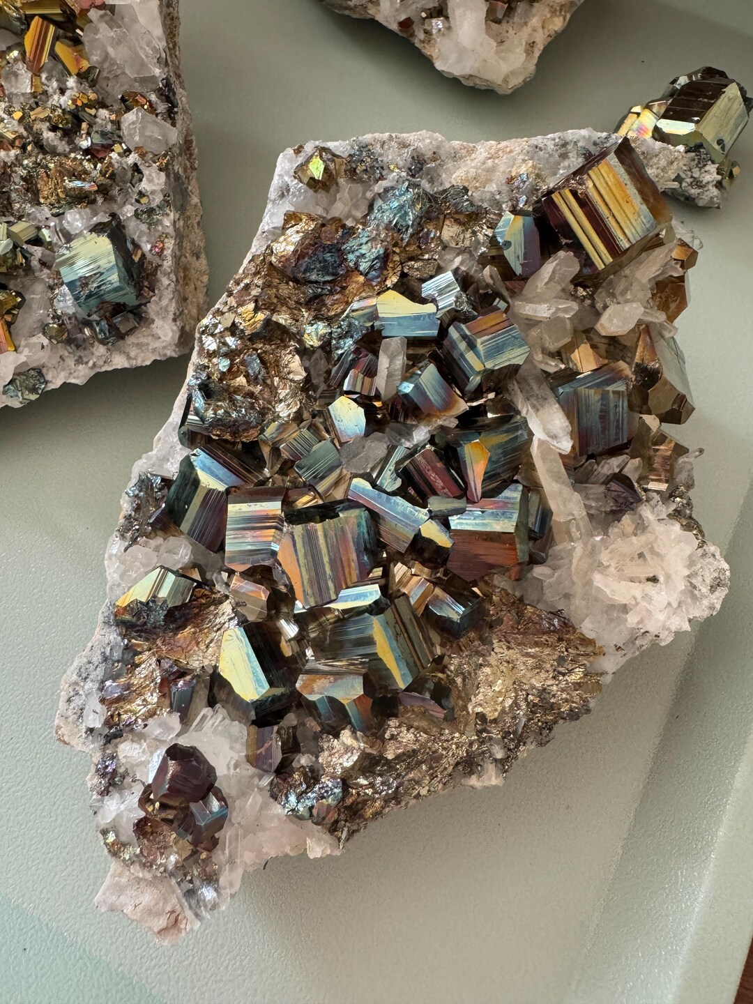 Blue & Gold Iridescent Pyrite. Rainbow Pyrite. - Etsy