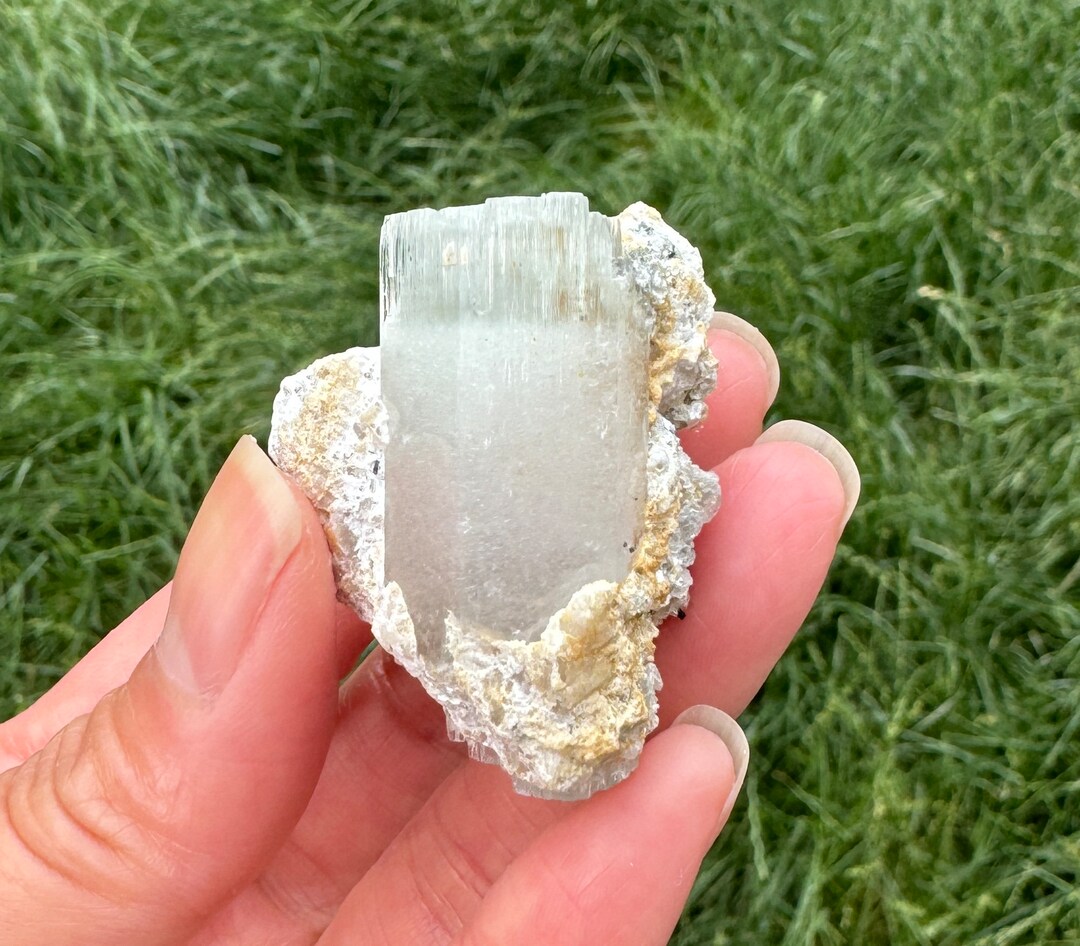 Aqua Morganite Crystal on Matrix, Bi-color Beryl (aqua Var Morganite ...