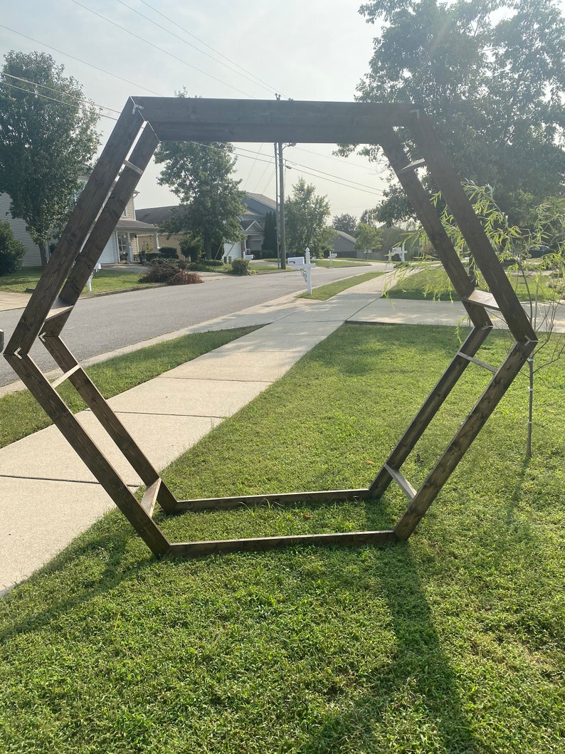 Double Hexagon Wedding Arch Fast And Free Shipping Etsy