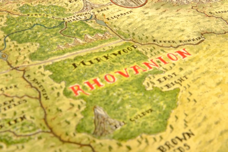Middle-earth Map Complete in Watercolour With Illustrations of Iconic ...