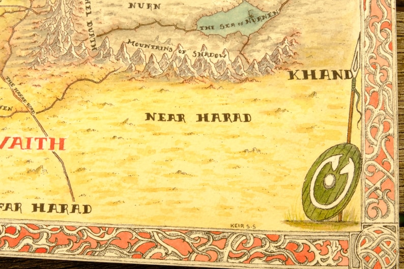 Middle-earth Map Complete in Watercolour With Illustrations of Iconic ...