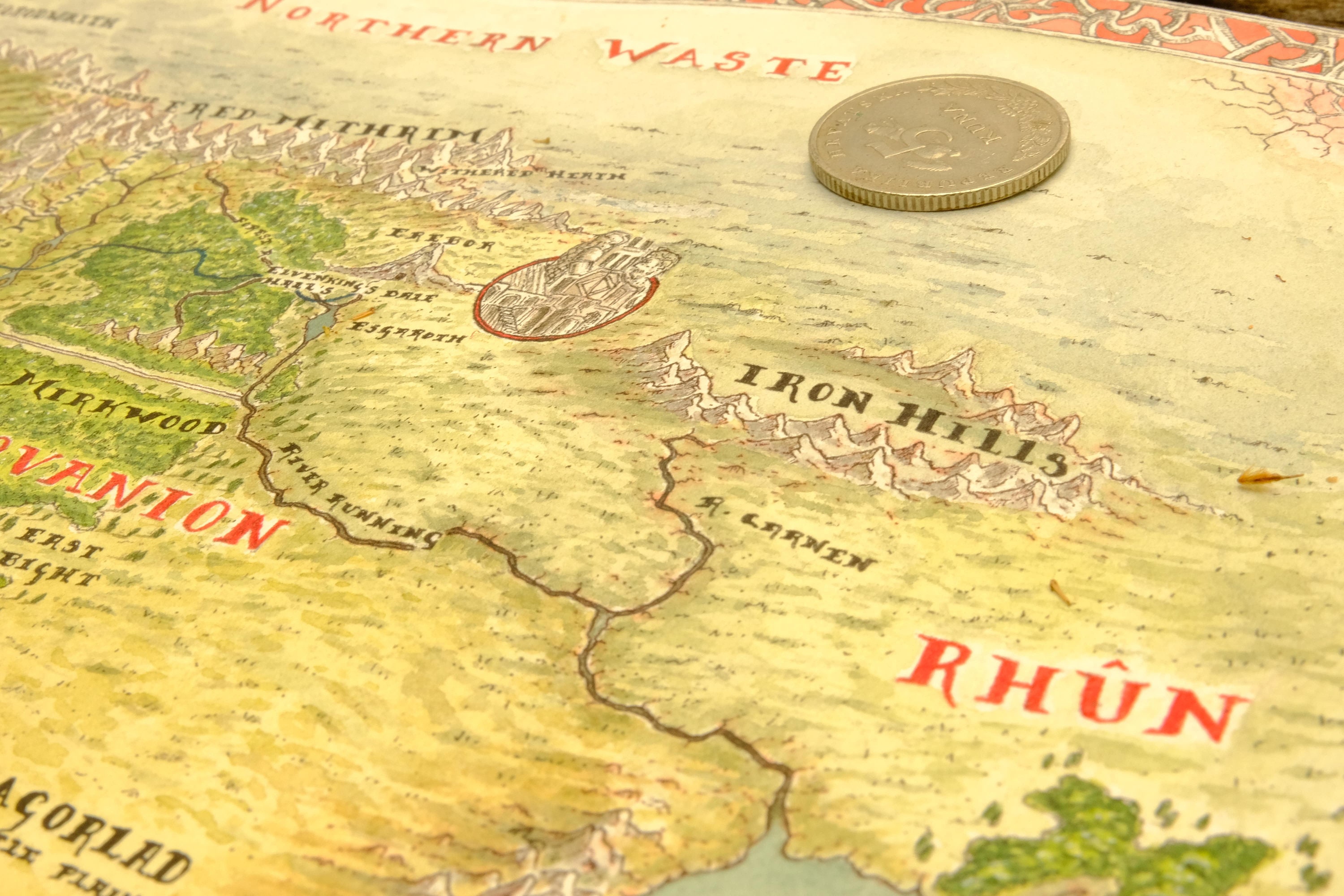 Middle-earth Map Complete in Watercolour With Illustrations of Iconic ...