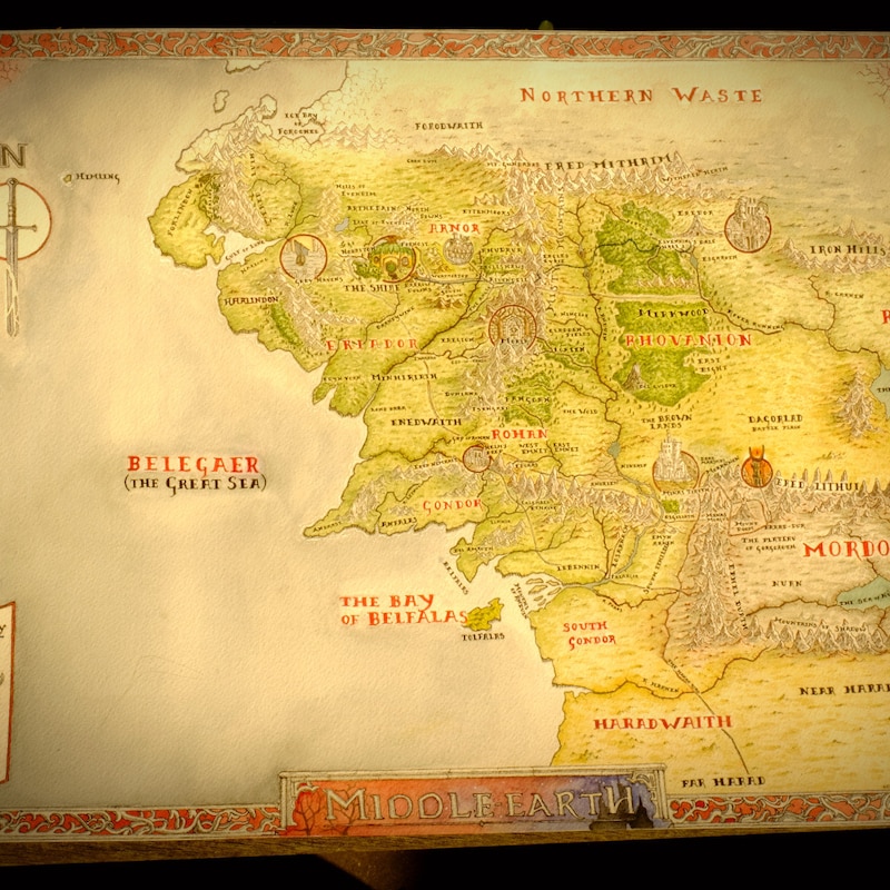 Middle Earth Map - Etsy