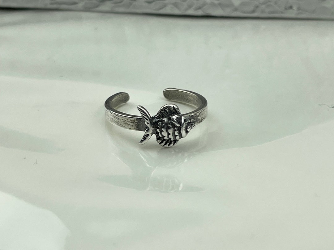 Fish Toe Ring 925 Sterling Silver Toe Ring Adjustable Toe Ring Solid ...