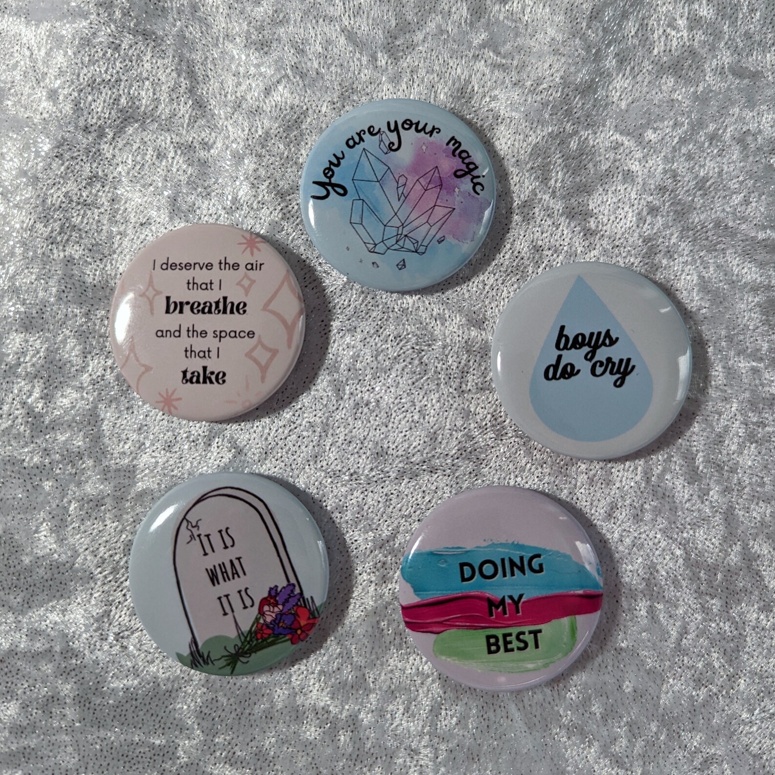 Set of 2 "positive Affirmations" Pinback Buttons - 1.5" (pick Two) - Etsy