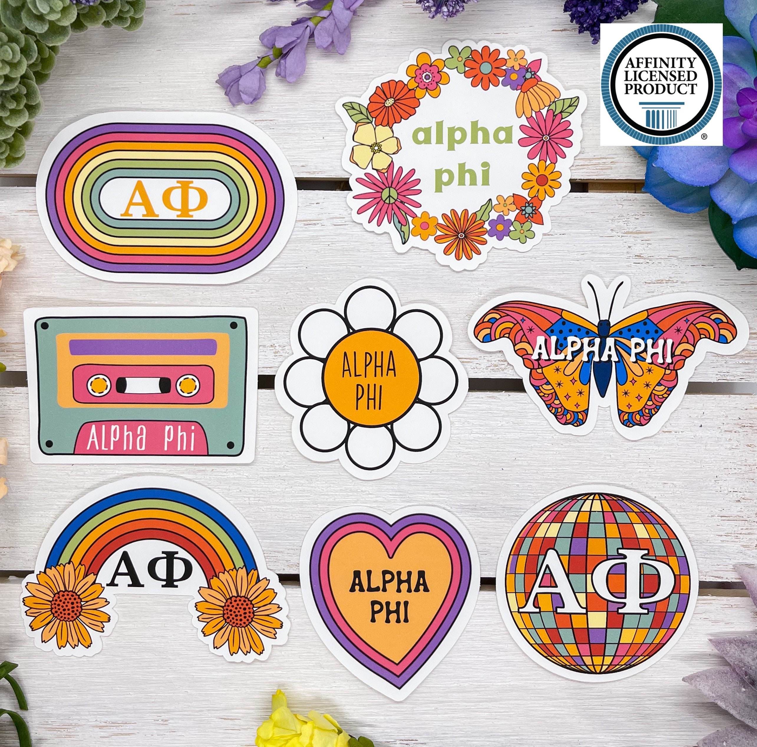 Alpha Phi Sticker Pack Sorority Stickers Alpha Phi Flag - Etsy