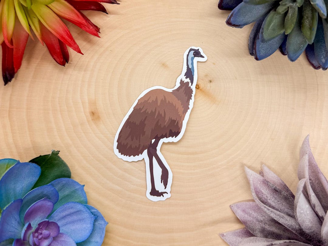 Emu Sticker, Emu Decal, Birdwatching Sticker, Bird Sticker, Bird ...