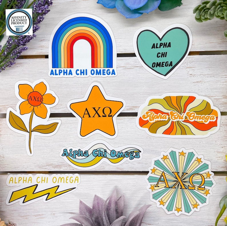 Alpha Chi Omega Sticker Pack Sorority Stickers Alpha Chi - Etsy