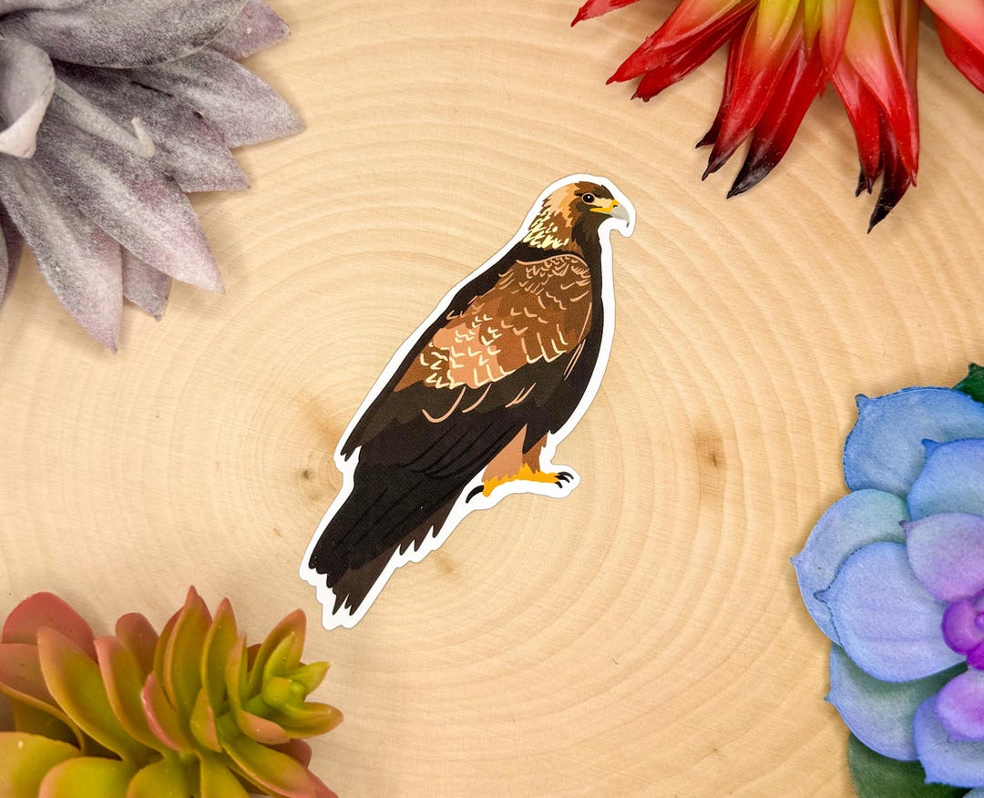 Golden Eagle Sticker, Golden Eagle Decal, Golden Eagle Gift, Golden ...