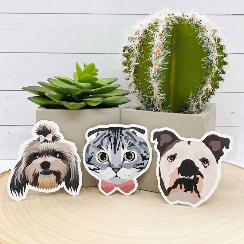 Custom Pet Sticker Personalized Pet Sticker Pet Portrait - Etsy