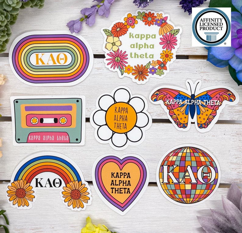 Kappa Alpha Theta Sticker Pack Sorority Stickers Kappa Alpha | Etsy