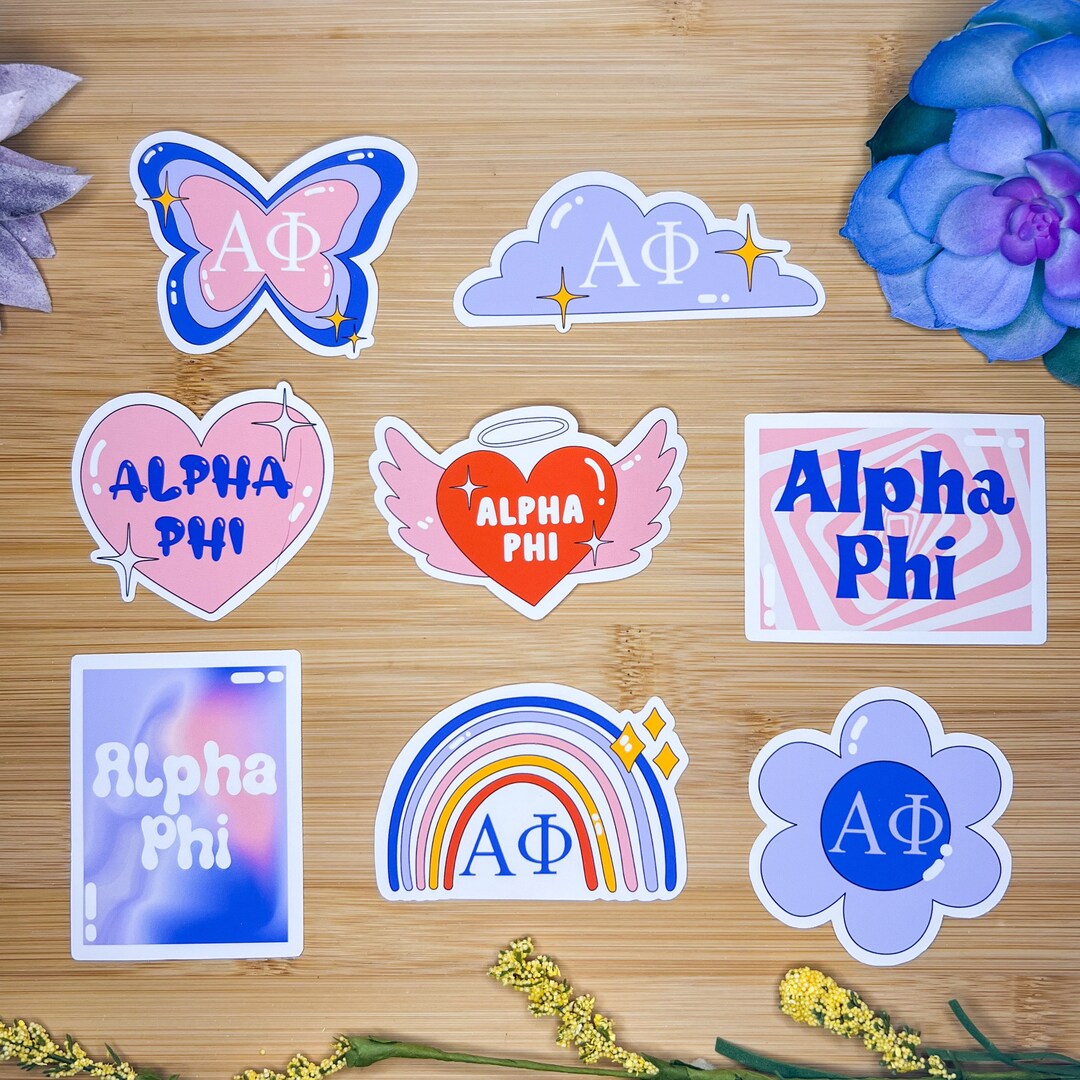 Alpha Phi Sticker Pack, Sorority Stickers, Alpha Phi Flag, Alpha Phi ...