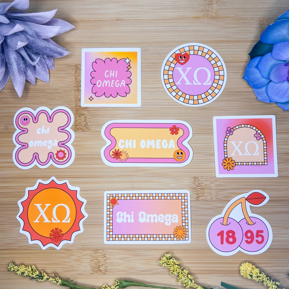 Chi Omega Sticker Pack, Sorority Stickers, Chi Omega Flag, Chi Omega ...