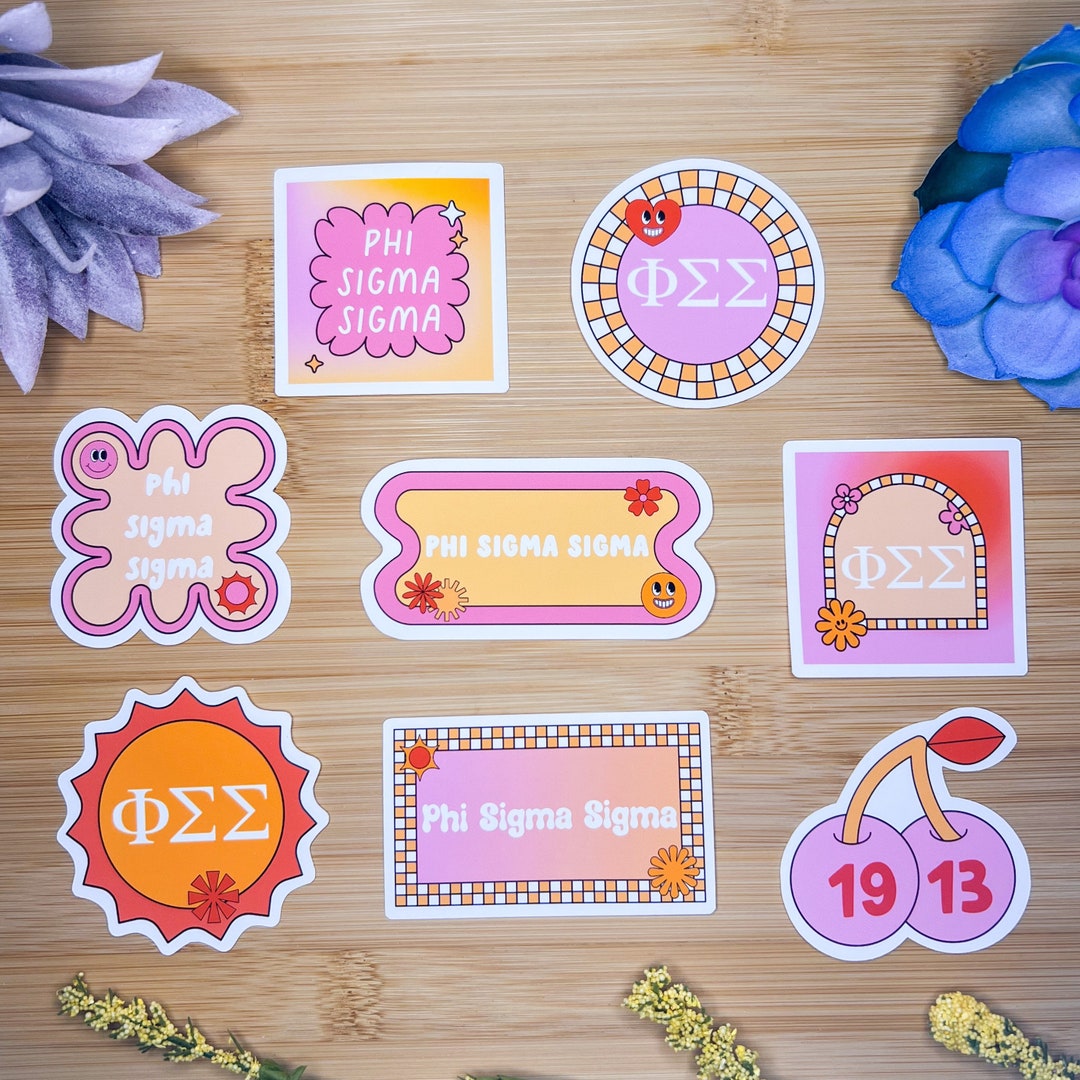 Phi Sigma Sigma Sticker Pack, Sorority Stickers, Phi Sigma Sigma Flag ...
