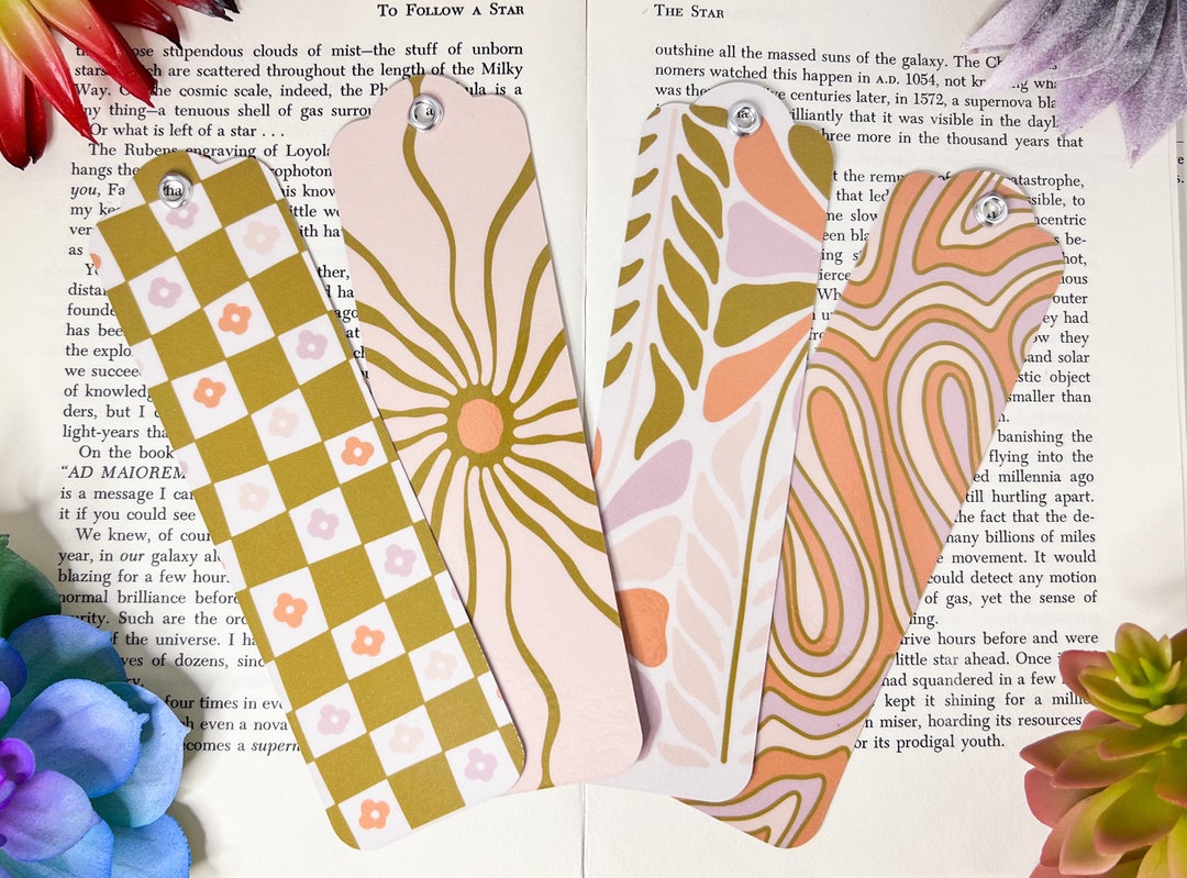 Boho Bookmarks Set of 4, Cute Bookmark, Book Accessories, Trendy ...