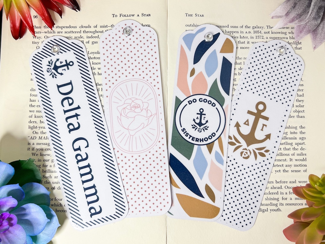 Delta Gamma Bookmarks Set of 4, Delta Gamma Gifts, Delta Gamma Cute ...