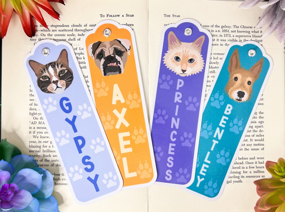 Custom Pet Bookmark, Custom Pet Book Accessory, Pet Bookmark, Cat ...