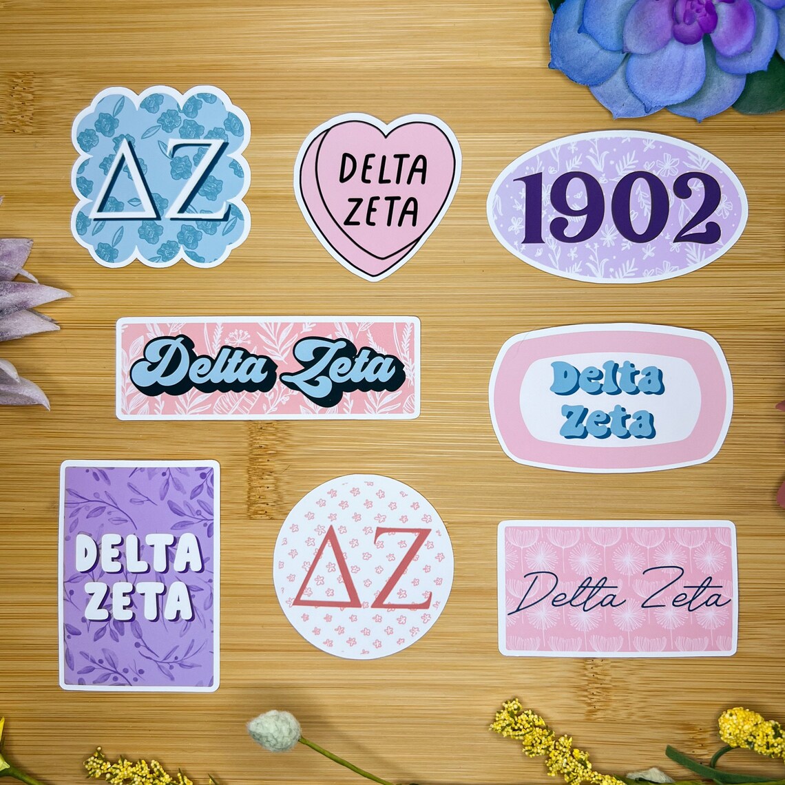 Delta Zeta Sticker Pack, Delta Zeta Stickers, Delta Zeta Decal, Delta ...
