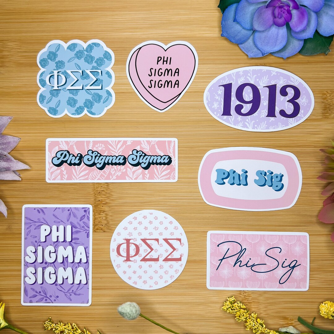 Phi Sigma Sigma Sticker Pack, Sorority Stickers, Phi Sigma Sigma Flag ...