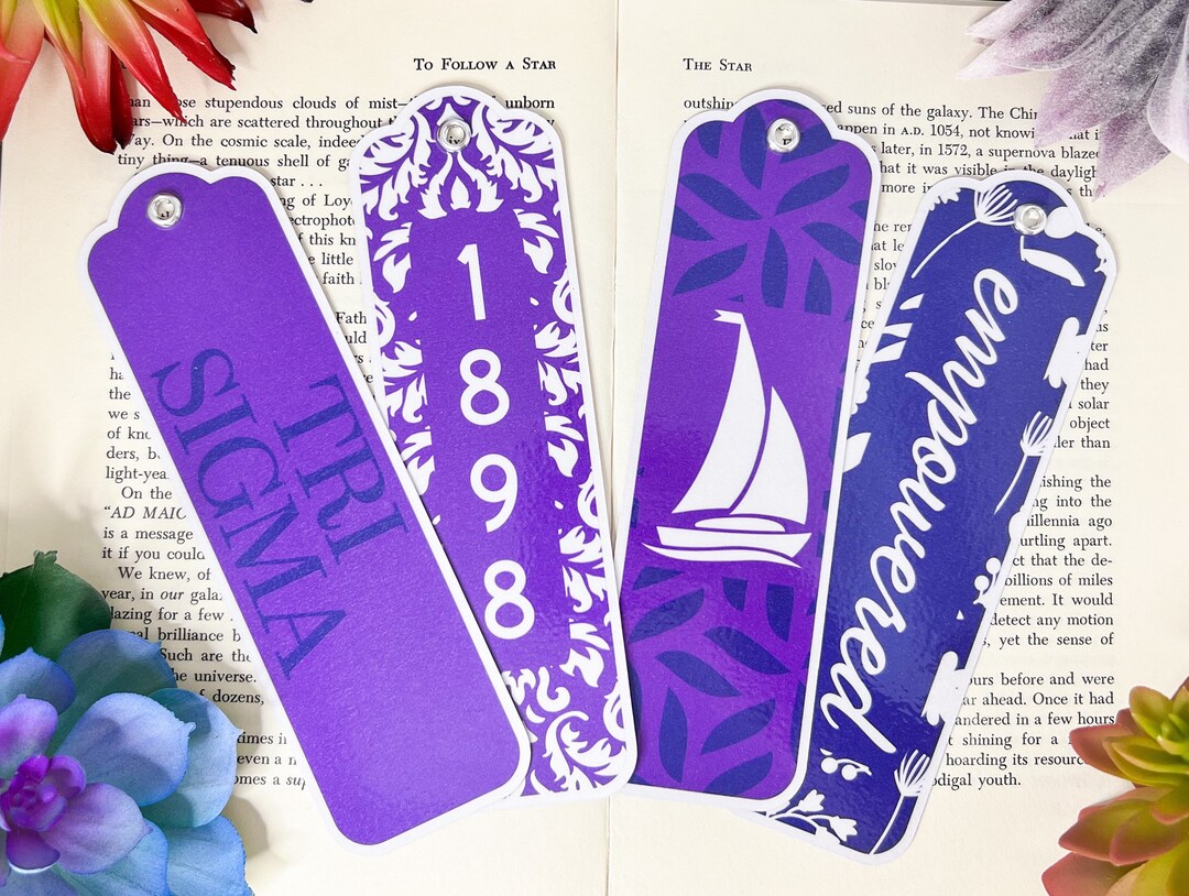 Tri Sigma Bookmarks Set of 4, Tri Sigma Gifts, Tri Sigma Decal, Tri ...