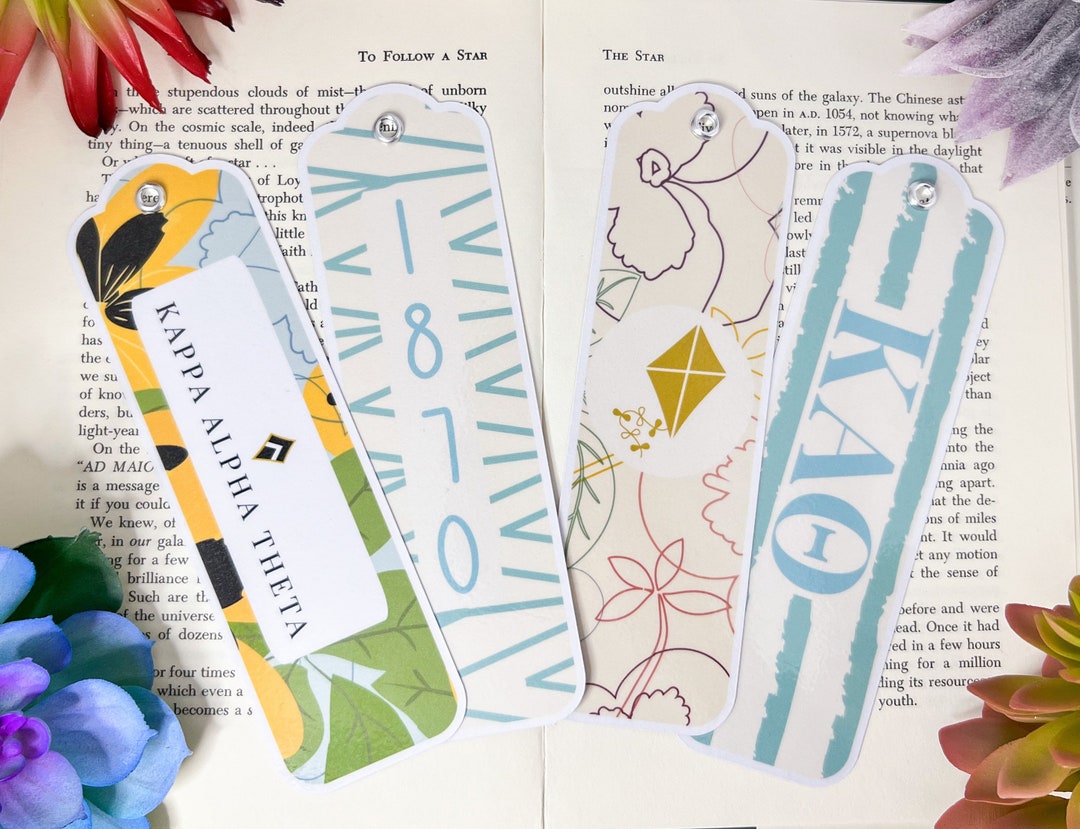 Kappa Alpha Theta Bookmarks Set of 4, Theta Sorority, Kappa Alpha Theta ...