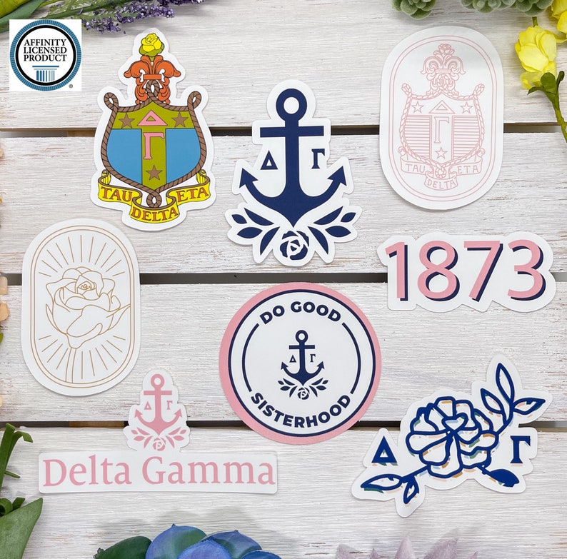 Delta Gamma Sticker Pack Sorority Stickers Delta Gamma Flag - Etsy
