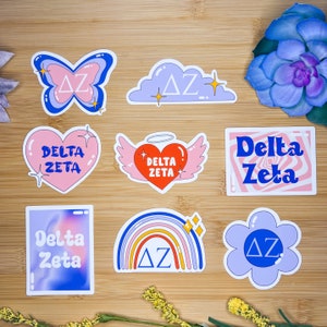 Delta Zeta Sticker Pack, Delta Zeta Stickers, Delta Zeta Decal, Delta ...