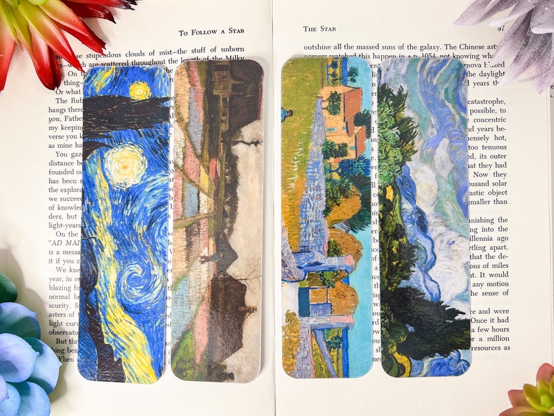 Van Gogh Bookmarks Set of 4, Van Gogh Art, Bookmarks, Bookish Gift ...